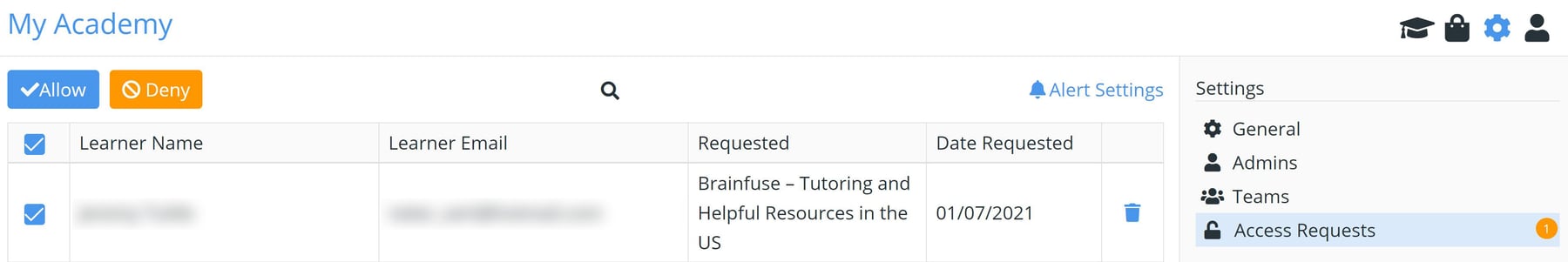 How do I allow/deny access to a tutorial?