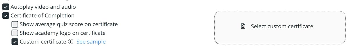 How do I add a custom certificate for an entire academy?