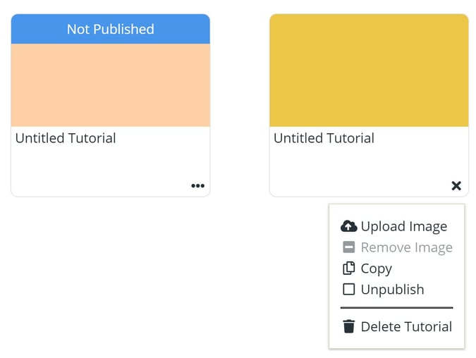 How do I upload an image to a tutorial's tile?