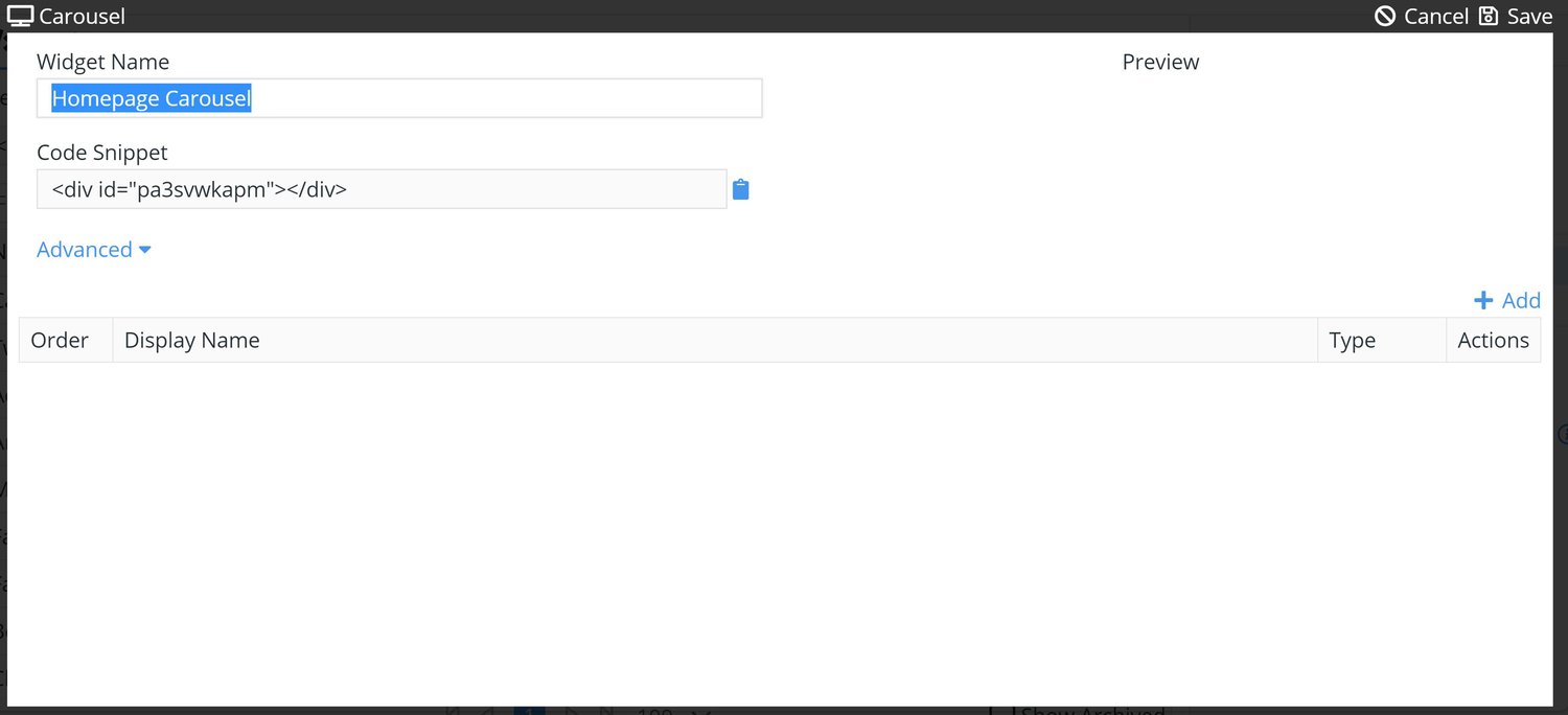 How do I create a Carousel widget?