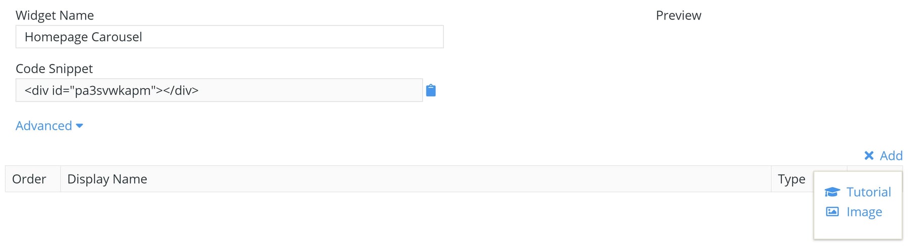 How do I create a Carousel widget?