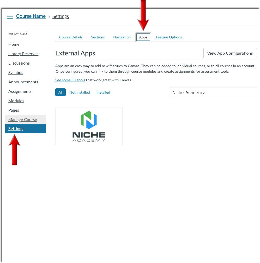 How do I add Niche Academy to Canvas? (Default LTI 1.1)