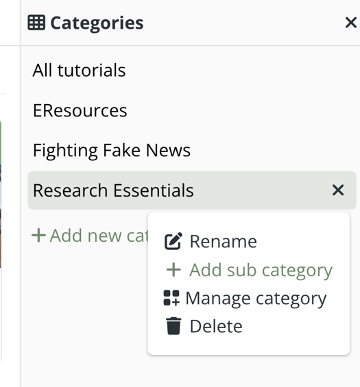 How do I create a subcategory?